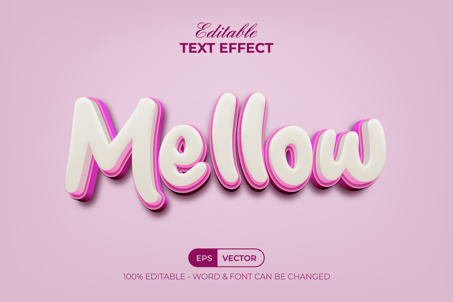 Mellow Text Effect Pink Style, a Layer Style Add-On by Mockmenot