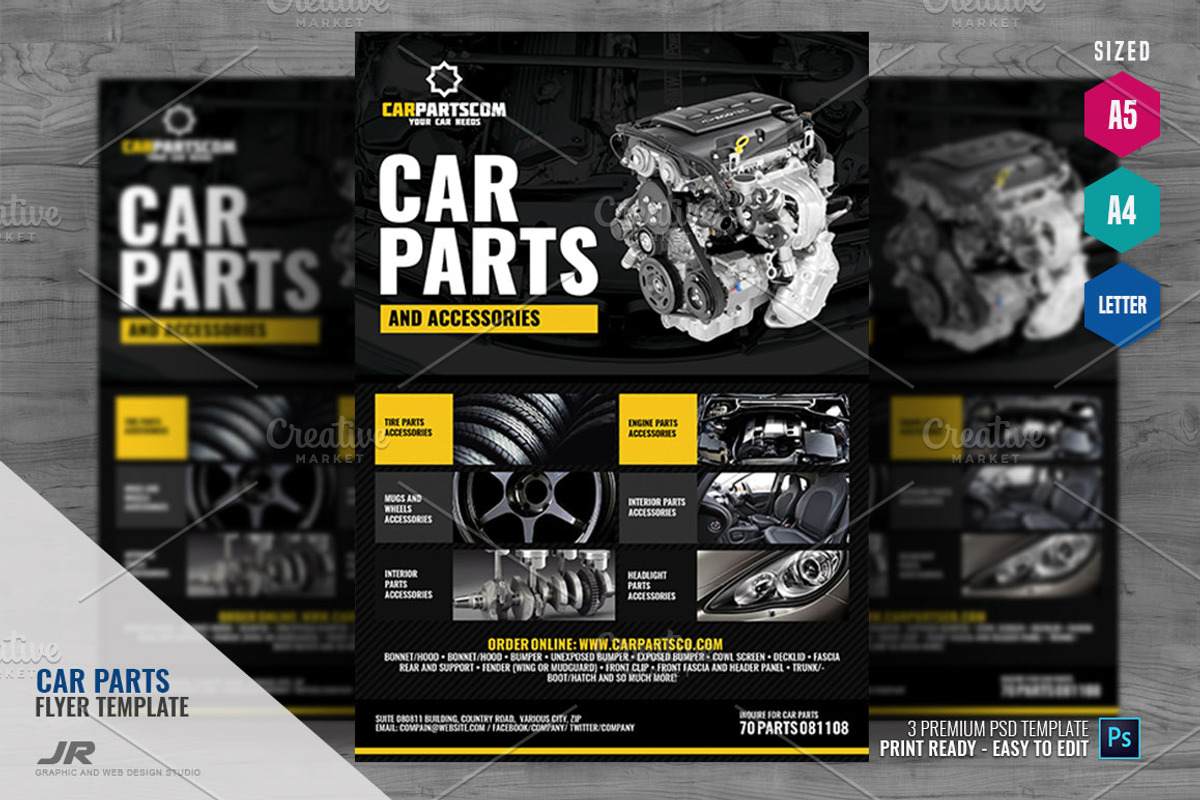 Car Parts and Accessories Flyer, a Flyer Template by PSDPixel