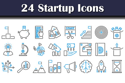 Startup Icon Set, an Outline Icon by Pavel Vectors