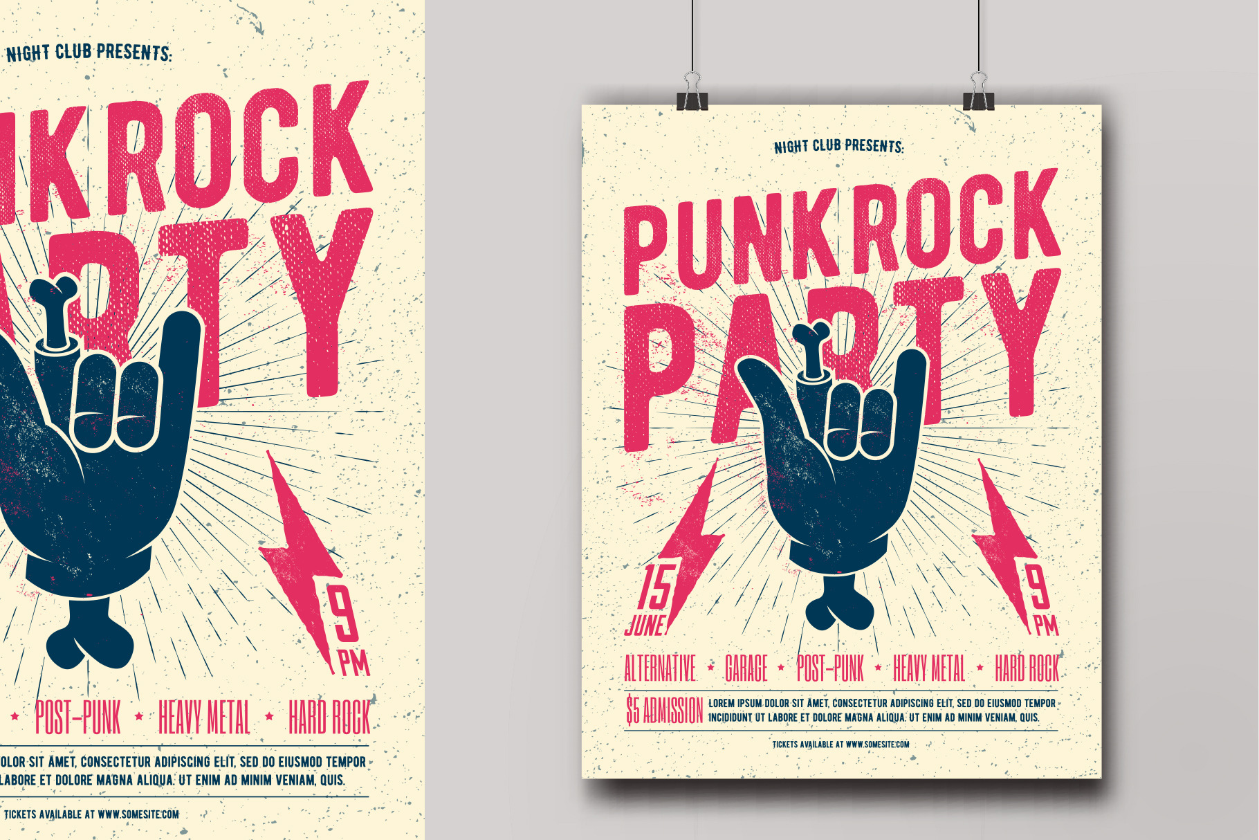 Punk Rock Party Flyer Poster, an Illustration by Crafter