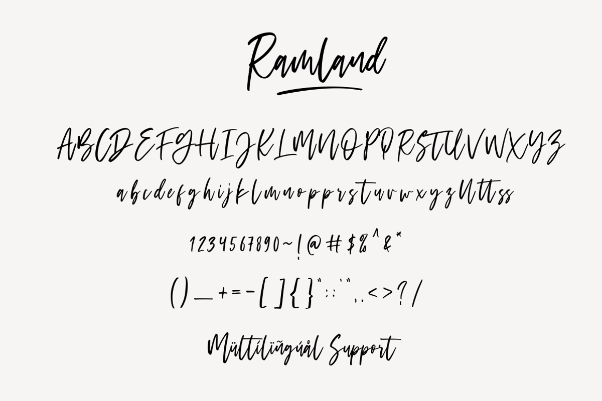 Ramland - Clean & Rough Script, a Script Font by Sronstudio