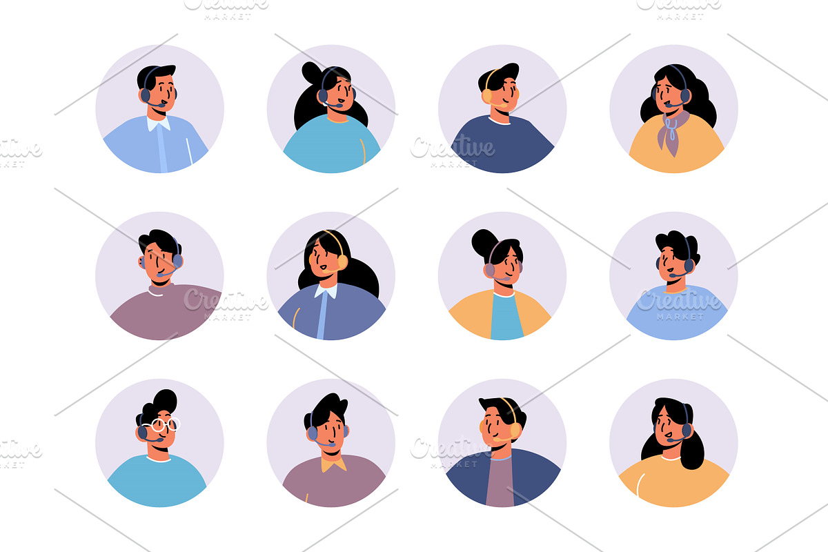 Avatars of customer support service, a Person Illustration by art PVP ...
