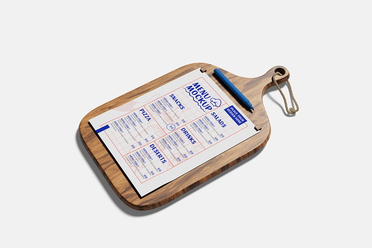 Menu Mockup, a Product Mockup by bimockup