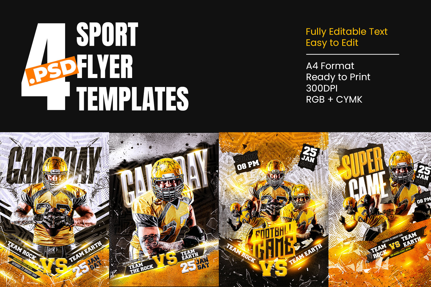 Bundle Football Flyers Templates
