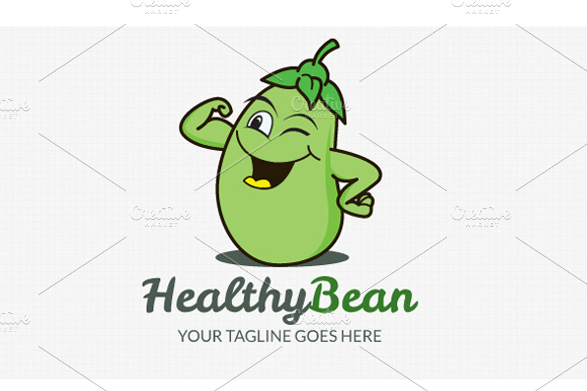 Healthy Bean Logo Template, a Branding & Logo Template by salmon.black