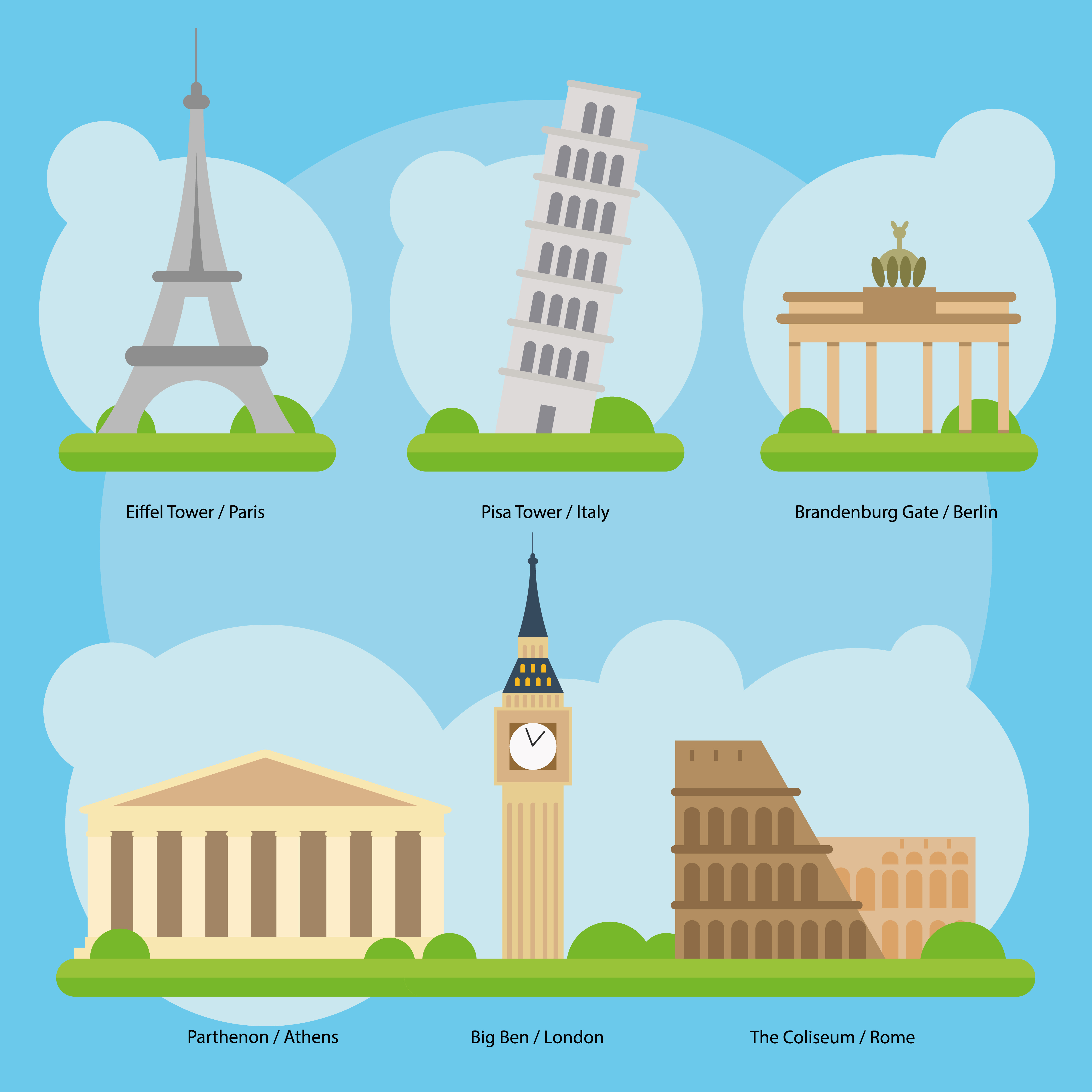 Europe Monuments and landmarks Set 1