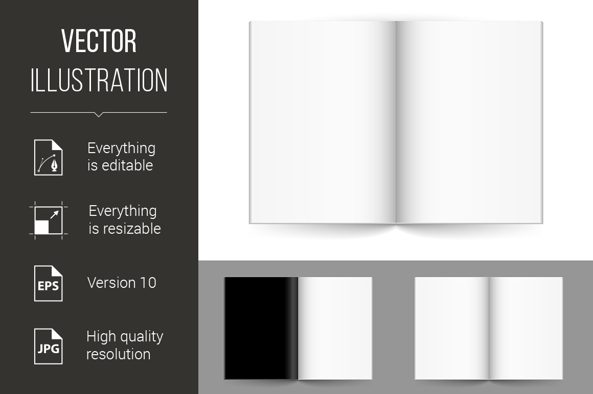 Realistic magazine set number four, a Background Graphic by DvargShop