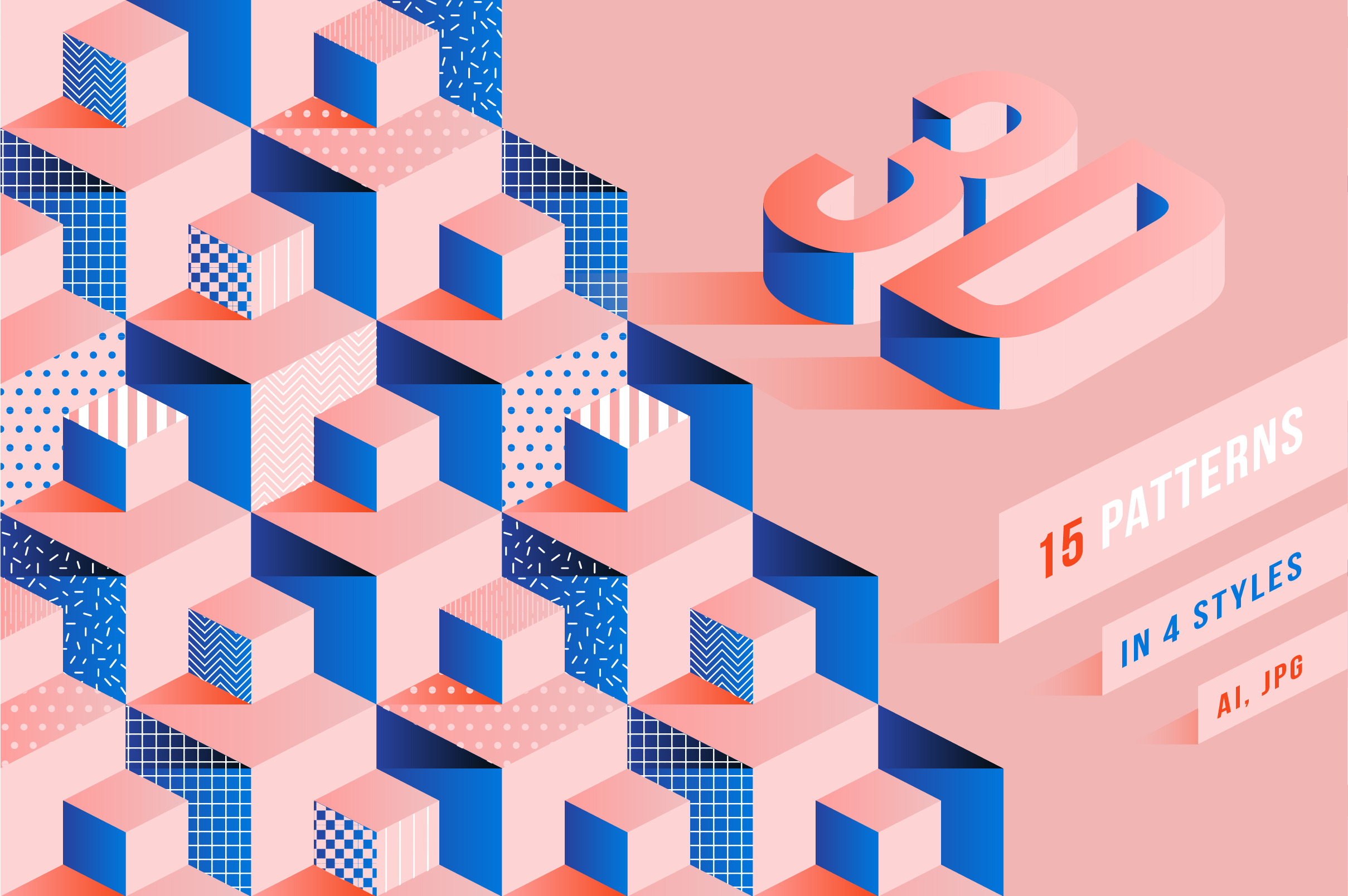 3D Pattern Collection, a Pattern Graphic by Anugraha Design