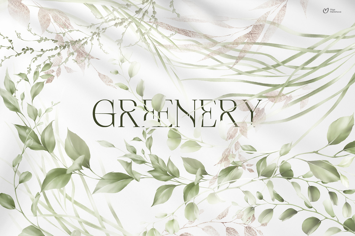 Light green, Greenery watercolor, a Texture Illustration by ollalya