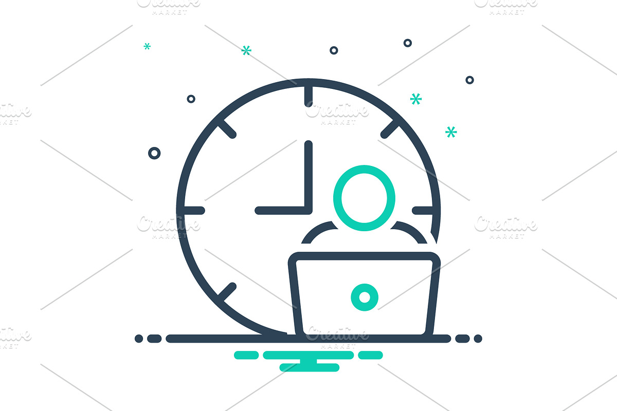 Man hour icon, an Icon by Creative priyanka | Creative Market