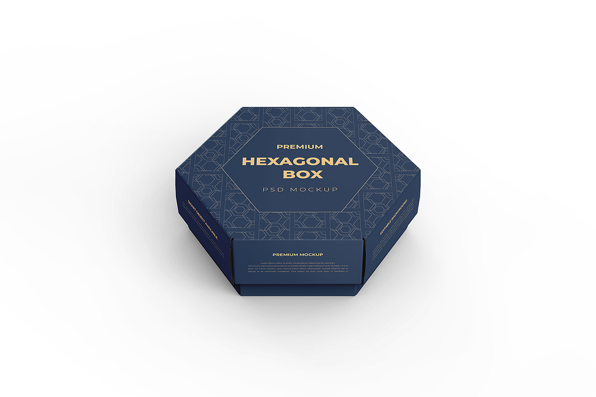 Hexagonal Paper Box Packaging Mockup, a Packaging Mockup by Ram Studio