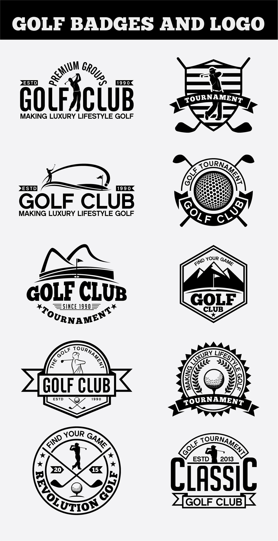 Golf Badges-Stickers & Logos, a Branding & Logo Template by shazi ...