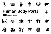 Human Body Parts Glyph Icons, a Solid Icon by vectorstank