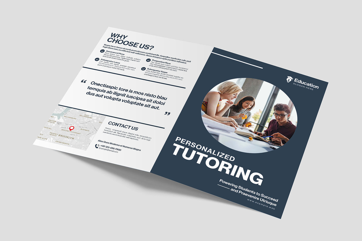 Education Bifold Leaflet Template, a Flyer Template by BrandPacks