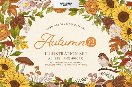 Watercolor Fall Clip Art Set | Graphic Objects ~ Creative Market
