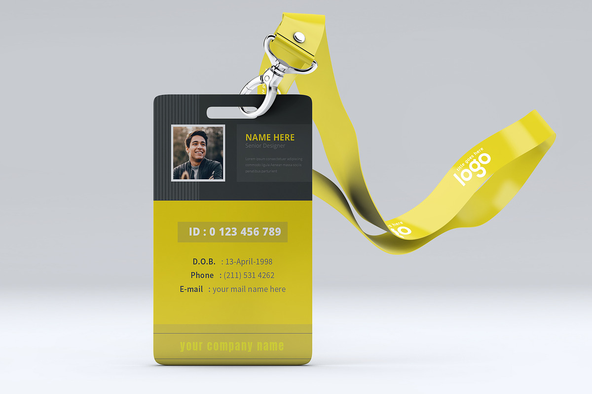 Black and Yellow ID Card Design, a Stationery Template by ZAAS