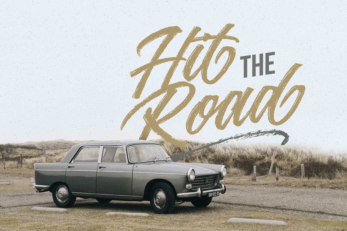 Jouska Textured Brush Script, a Script Font by Letterhend Studio