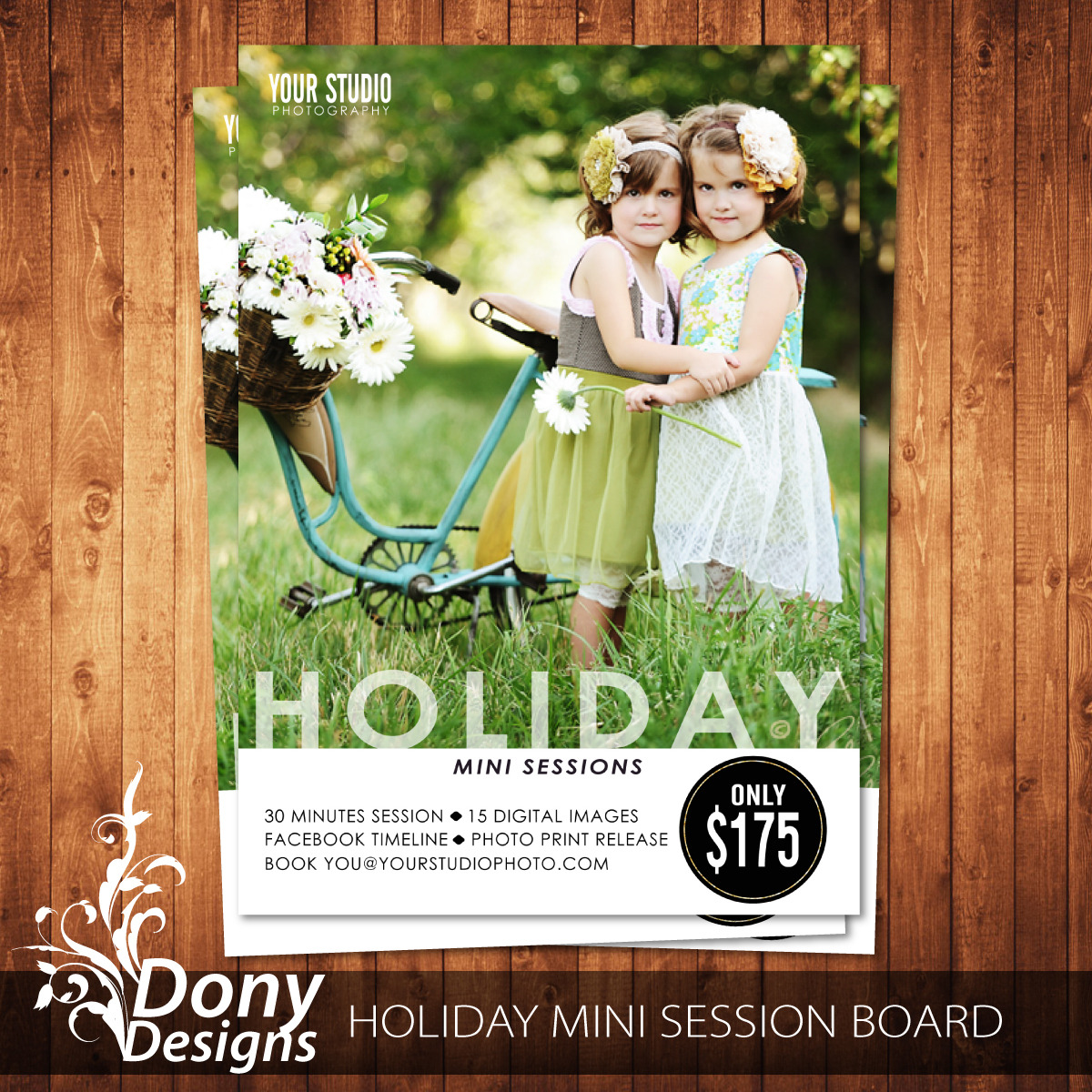 Holiday Mini Sessions Template, a Flyer Template by DonyDesigns