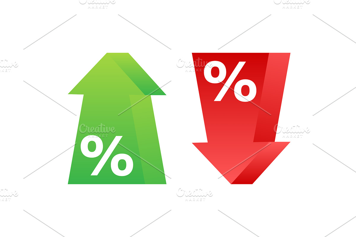 Percentage with arrow up and down, a Finance Illustration by DG-Market ...