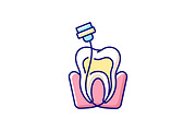 Endodontics RGB color icon, an Outline Icon by bsd studio