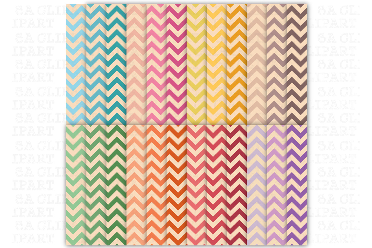 Vintage Chevron Digital Papers, an Illustration by SA ClipArt