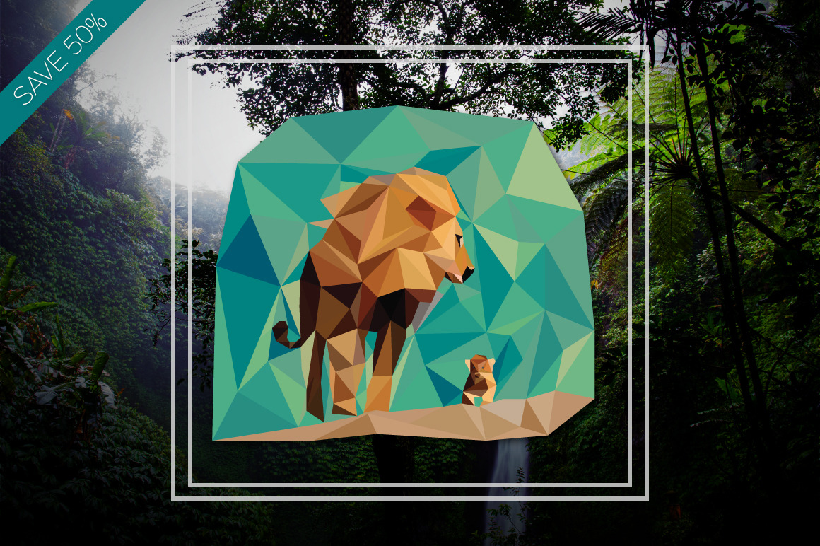 Lion and Cub Vector Illustration, an Animal Illustration by Congruent ...