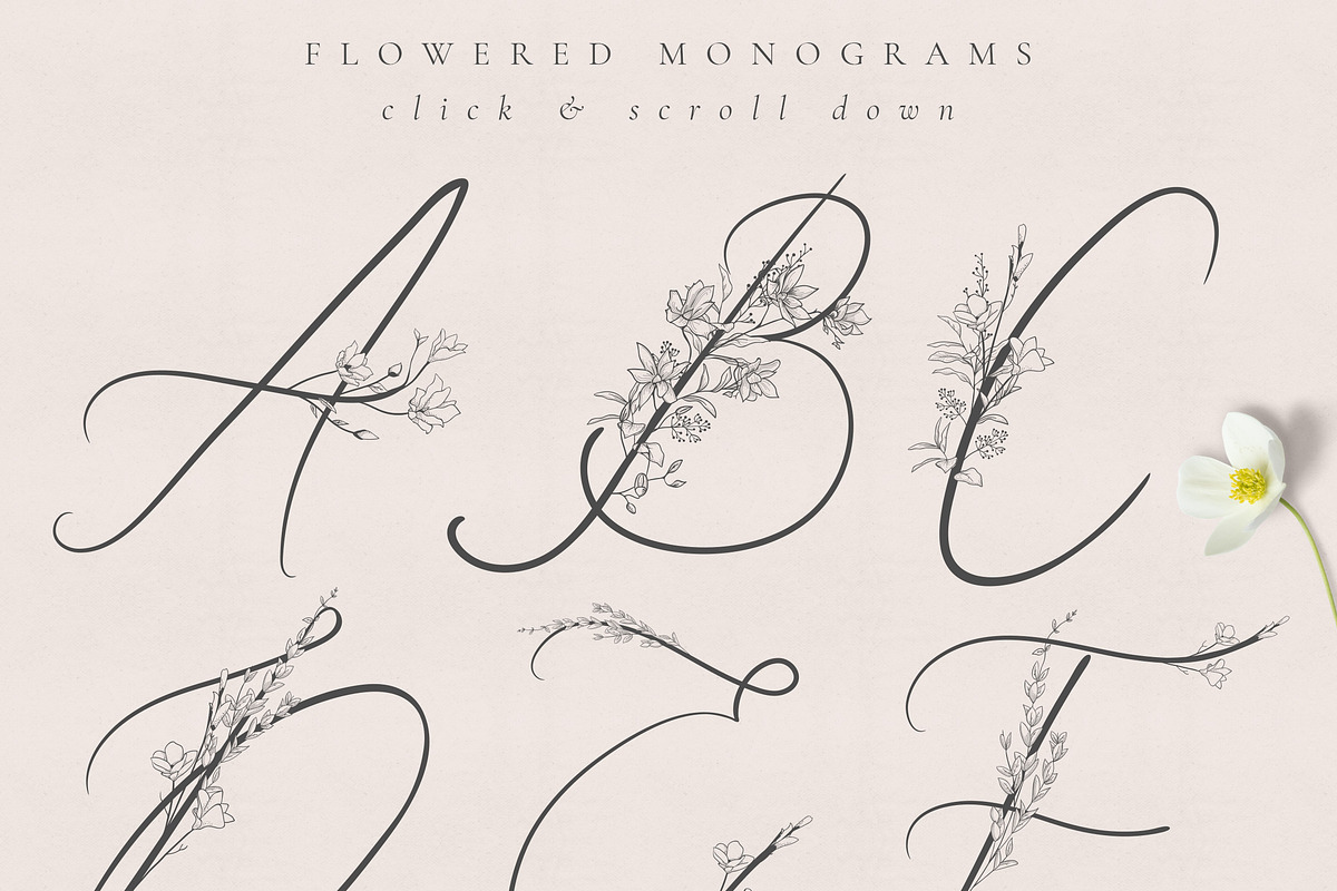 Flowered Monogram & Logo Collection, a Branding & Logo Template by Olya ...