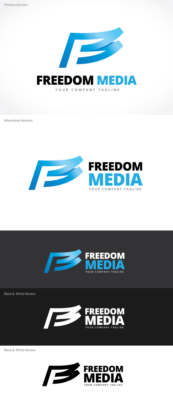 Freedom Media Logo | Branding & Logo Templates ~ Creative Market