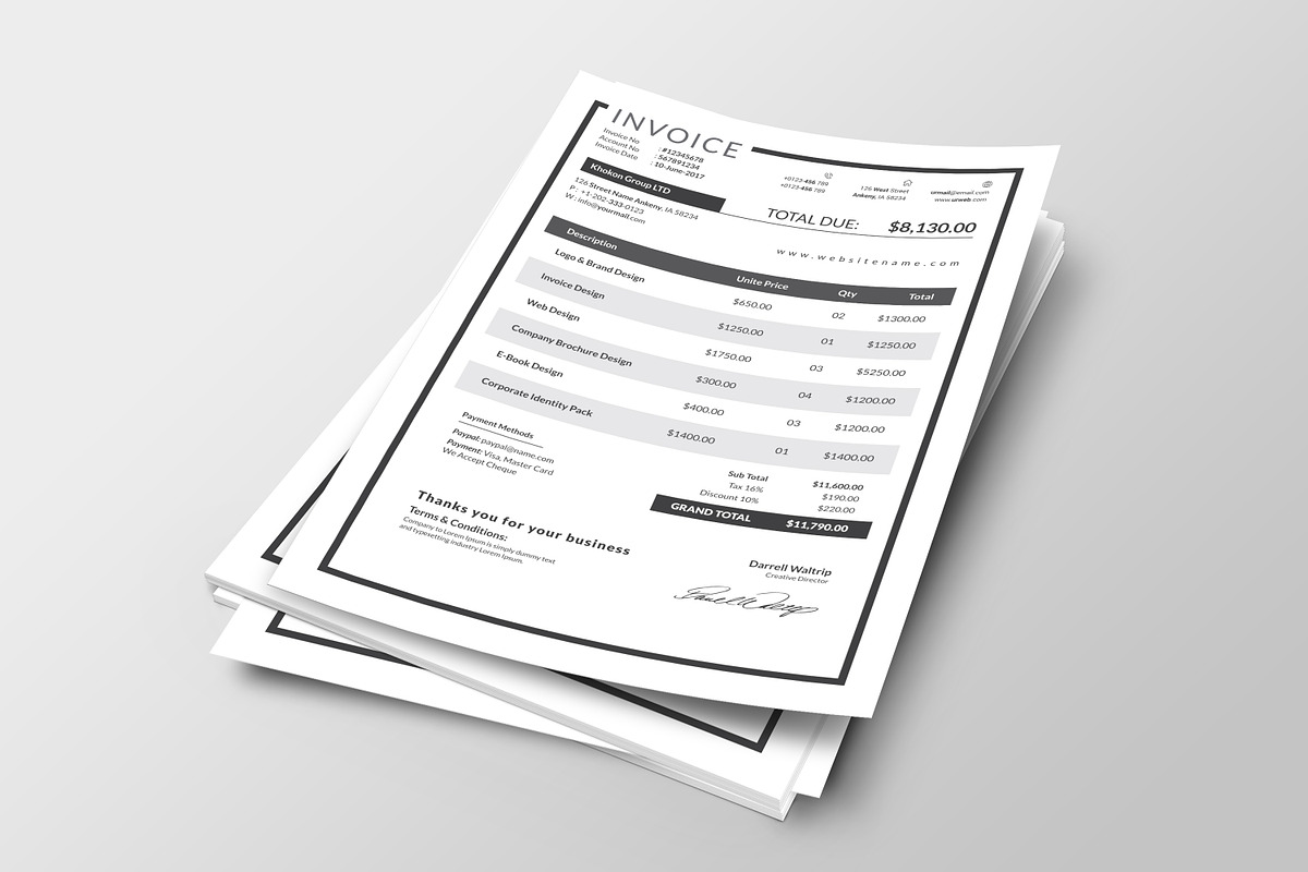 Invoice, a Stationery Template by MRI STUDIO