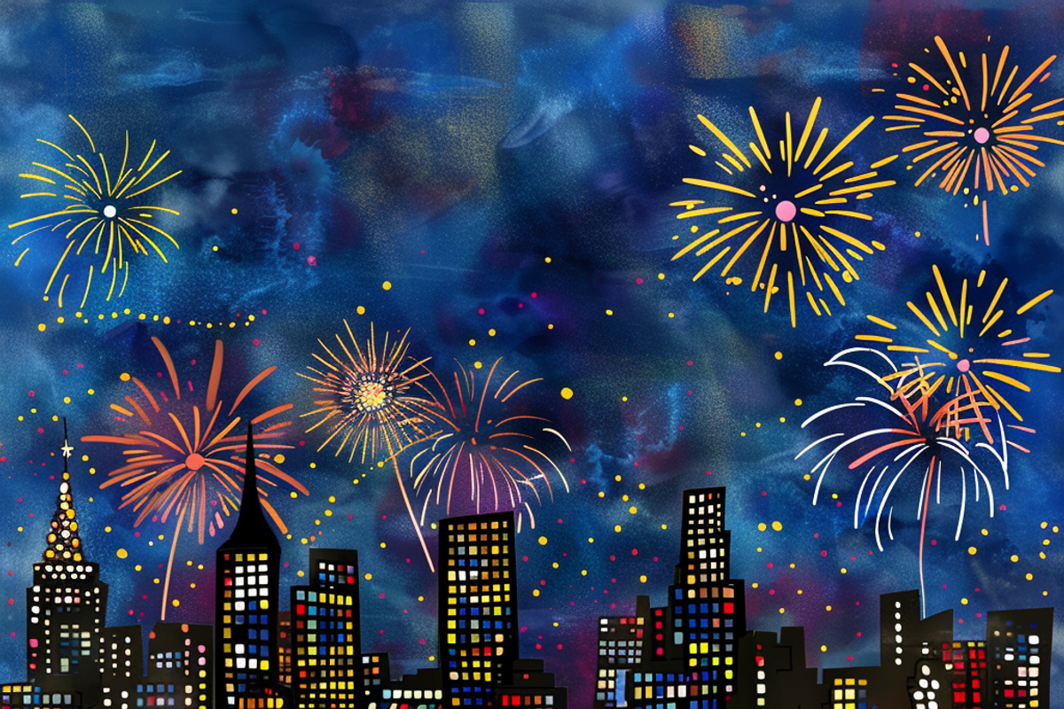 New Year’s Eve Fireworks Over Old Town