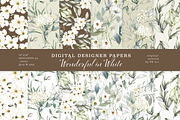 Watercolor floral seamless pattern set
