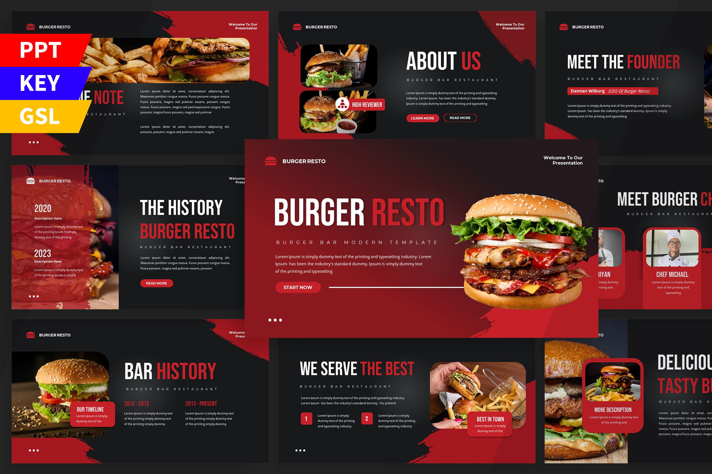 Burger Bar - Presentation Template, a Presentation Template by Haidezign