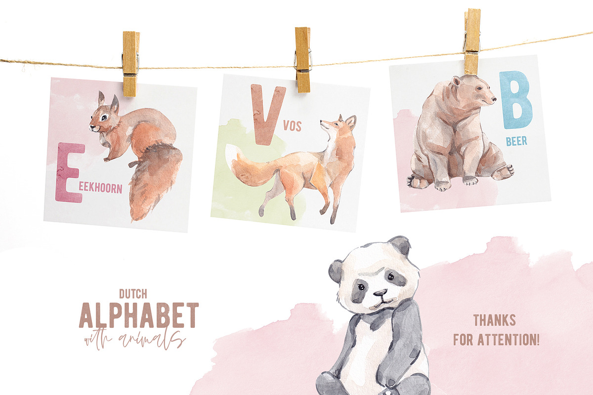 Dutch Alphabet with Animals ABC, an Animal Illustration by VerAna
