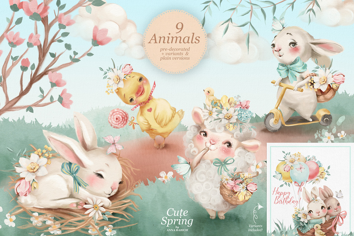 Cute Spring - Spring Themed Clipart | Creative Market