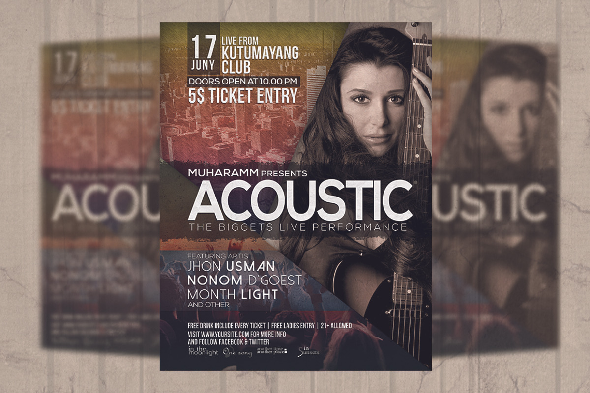 Acoustic Music Event Flyer / Poster, a Flyer Template by Septian
