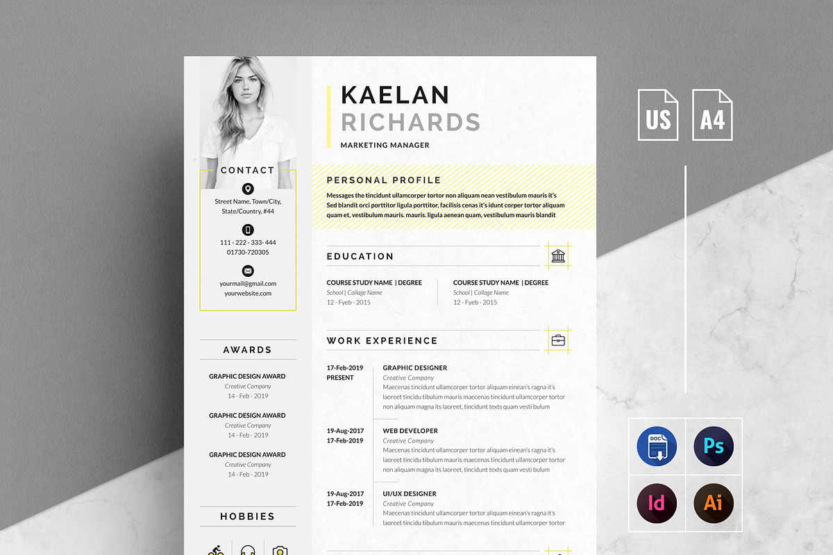 Word Resume | Minimal Resume, a Resume Template by White Graphic
