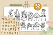 Doodle Drawing Succulent Cacti, an Illustration by NDesigns