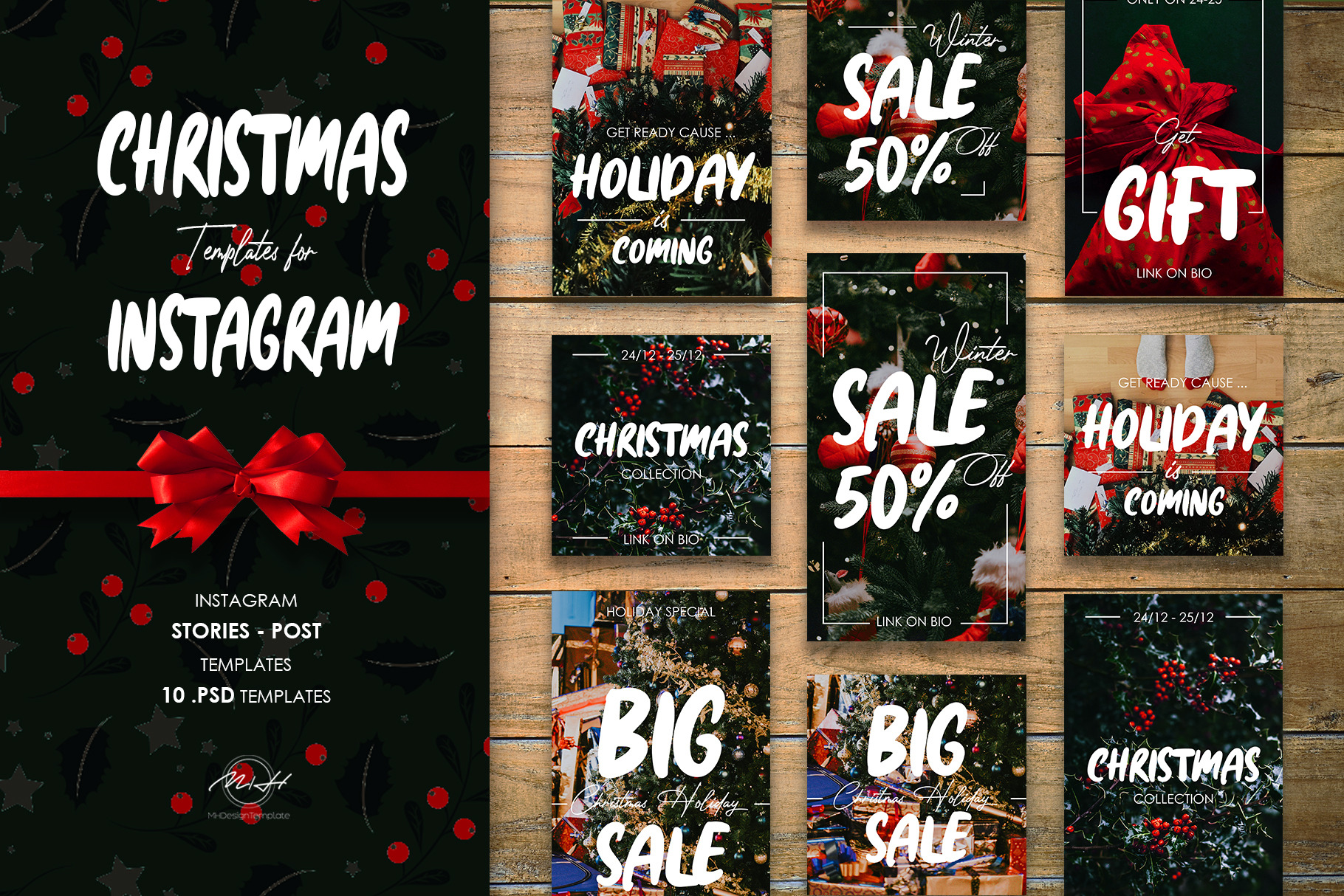 Christmas Instagram Template, a Social Media Template by MH Design Template
