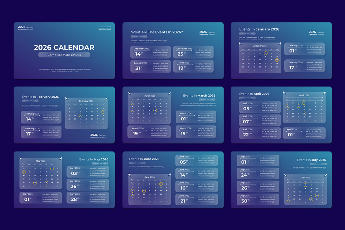 2026 Calendar Google Slides Template, a Presentation Template by QR ...