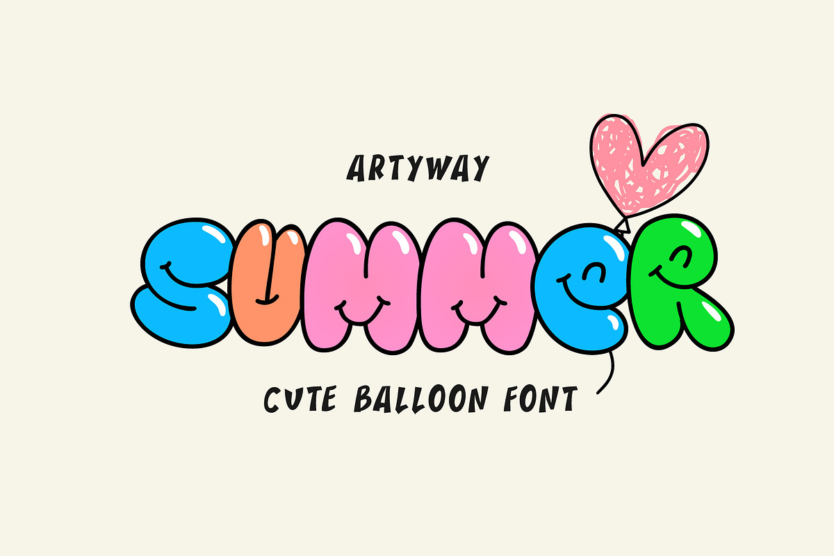 Cute Balloon Font for Fun Designs