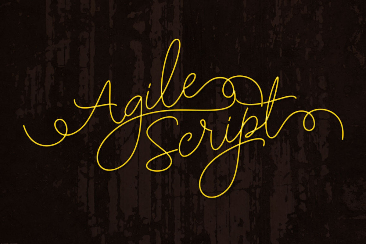 Agile Script Typeface, a Script Font by alphadesign