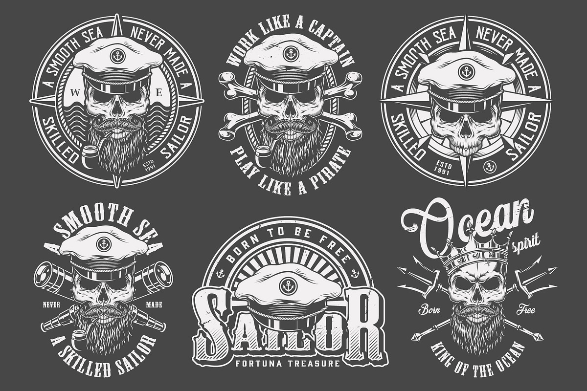 Sailor Emblems Collection, an Illustration by DGIM studio