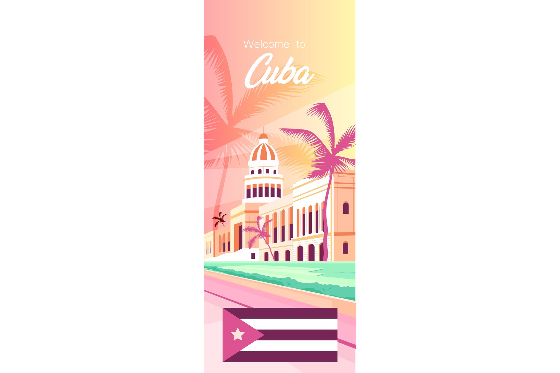 Cuba tourist attractions poster, a Flyer Template by IMG visuals characters
