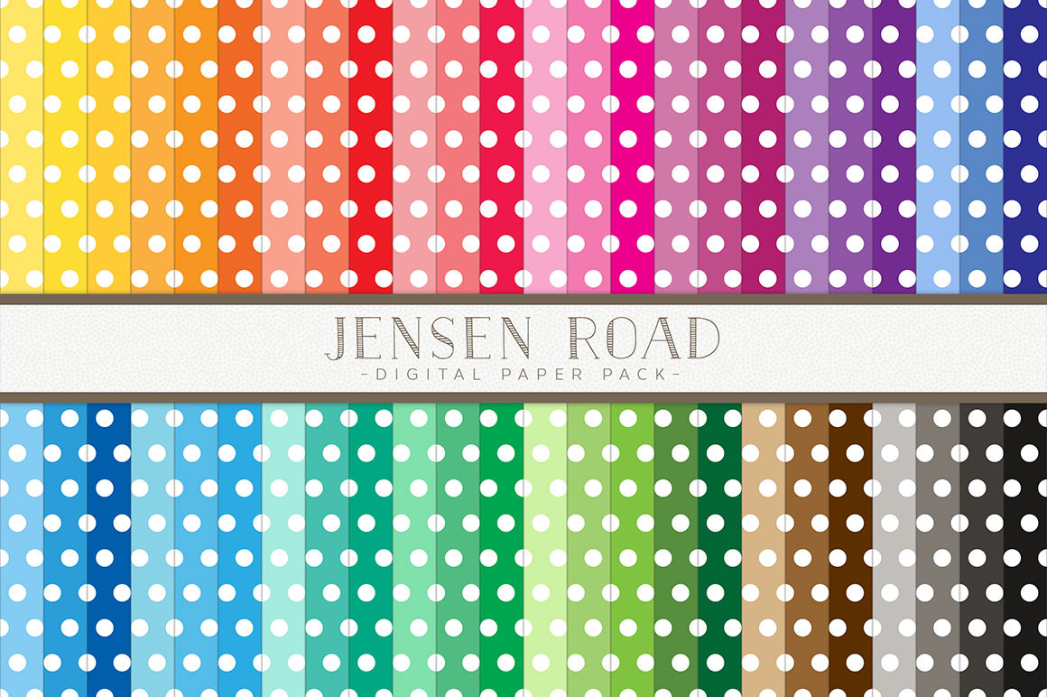 Med Polka Dot Rainbow Value Pack, a Pattern Graphic by Jensen Road