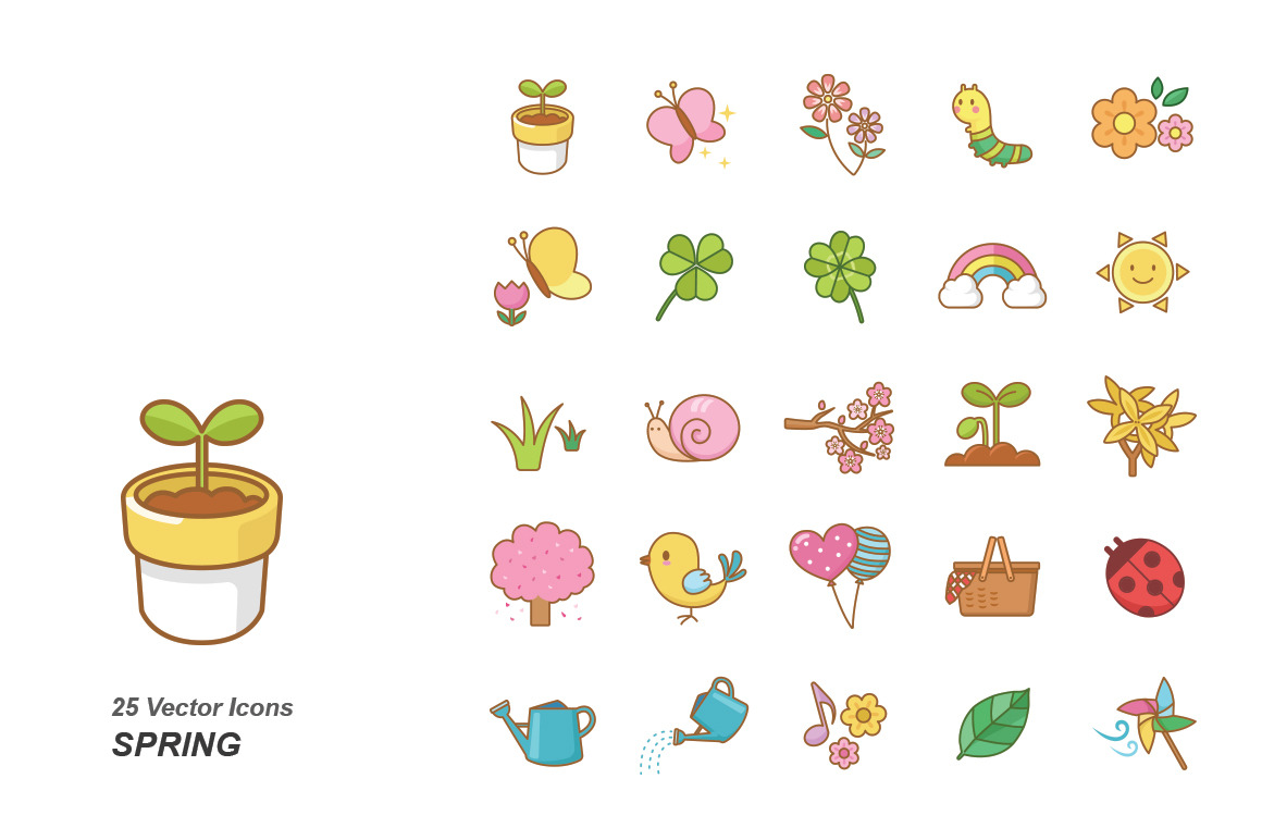 Spring color vector icons, an Icon by Jisun Park