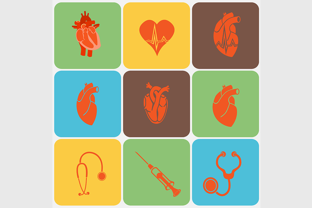 Cardiology flat set, a Graphic by IllustrationArtShop