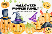 Halloween Pumpkin Family Clipart, an Illustration by Corner Croft