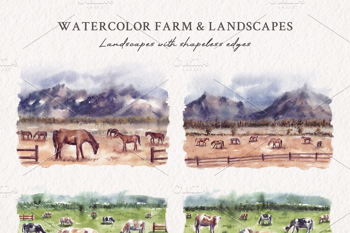 Watercolor Farm & Landscapes