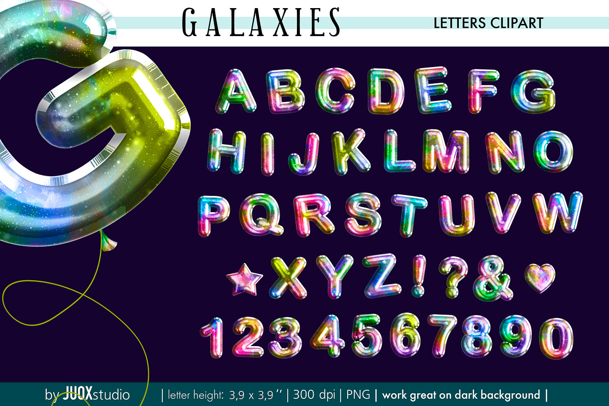 GALAXIES patterns, letters, a Texture Graphic by JUOXstudio