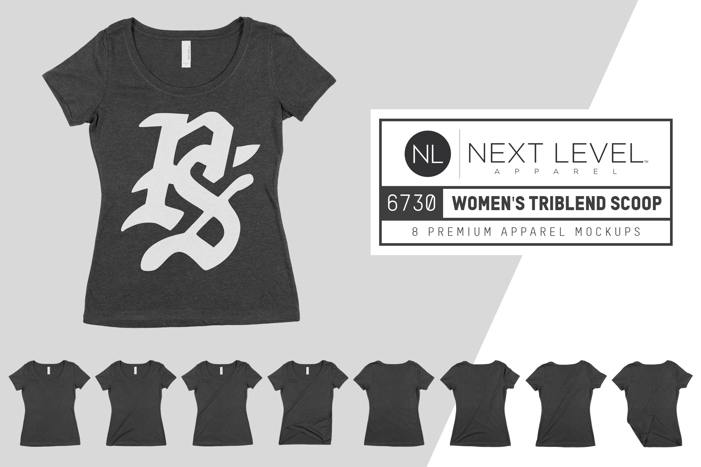 Next Level 6730 Women's Blend Scoop, a Shirt Mockup by Pixel Sauce™